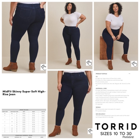 torrid | Jeans | Torrid 22r Plus Size Dark Moon Midfit Skinny Super ...